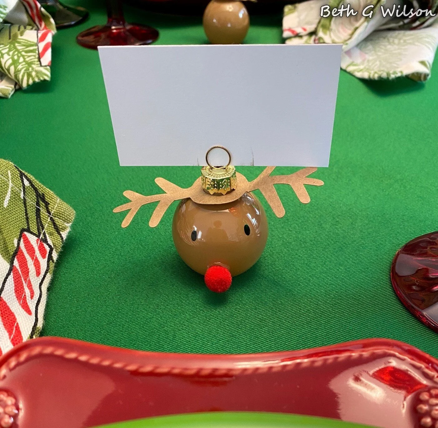 Rudolph on the Christmas Tablescape — Whispers of the Heart