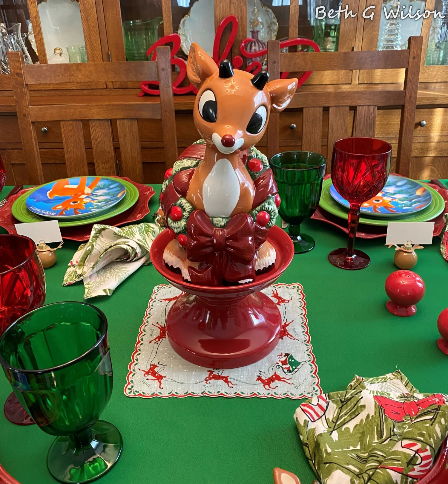 Rudolph on the Christmas Tablescape — Whispers of the Heart