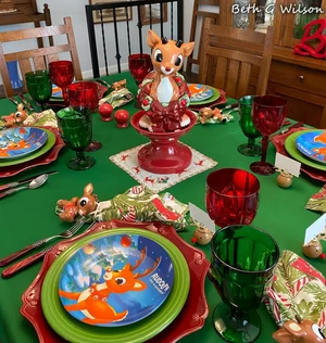 Rudolph on the Christmas Tablescape — Whispers of the Heart