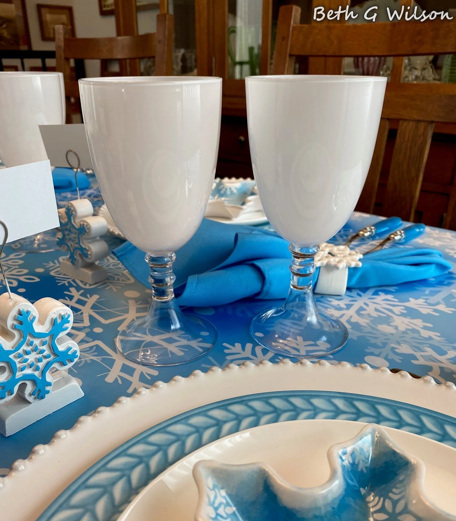 Snowflakes on a Winter Tablescape — Whispers of the Heart