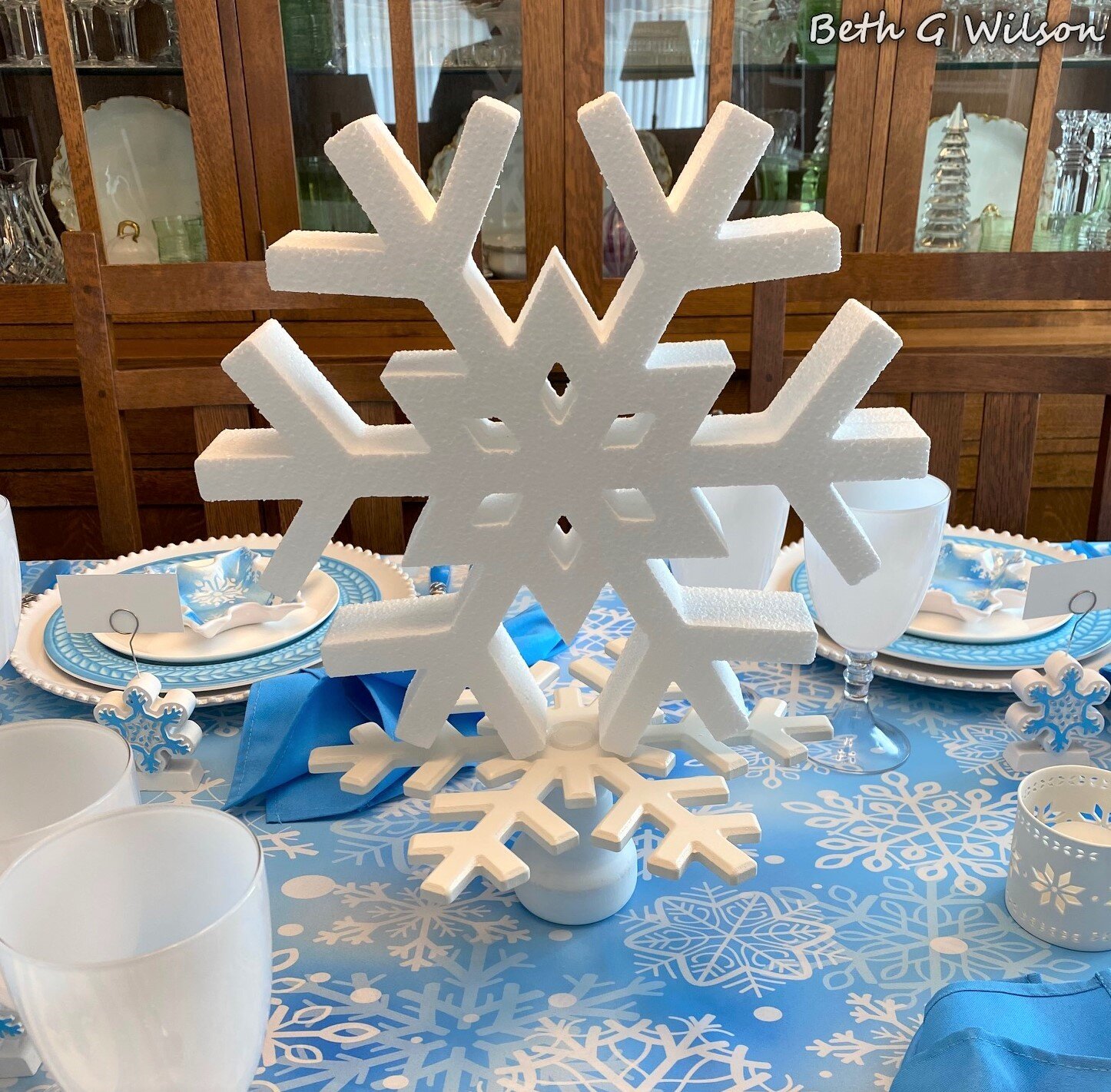 Snowflakes on a Winter Tablescape — Whispers of the Heart