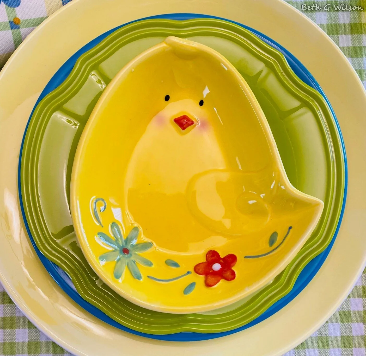 Yellow Chicks on an Easter Tablescape — Whispers of the Heart
