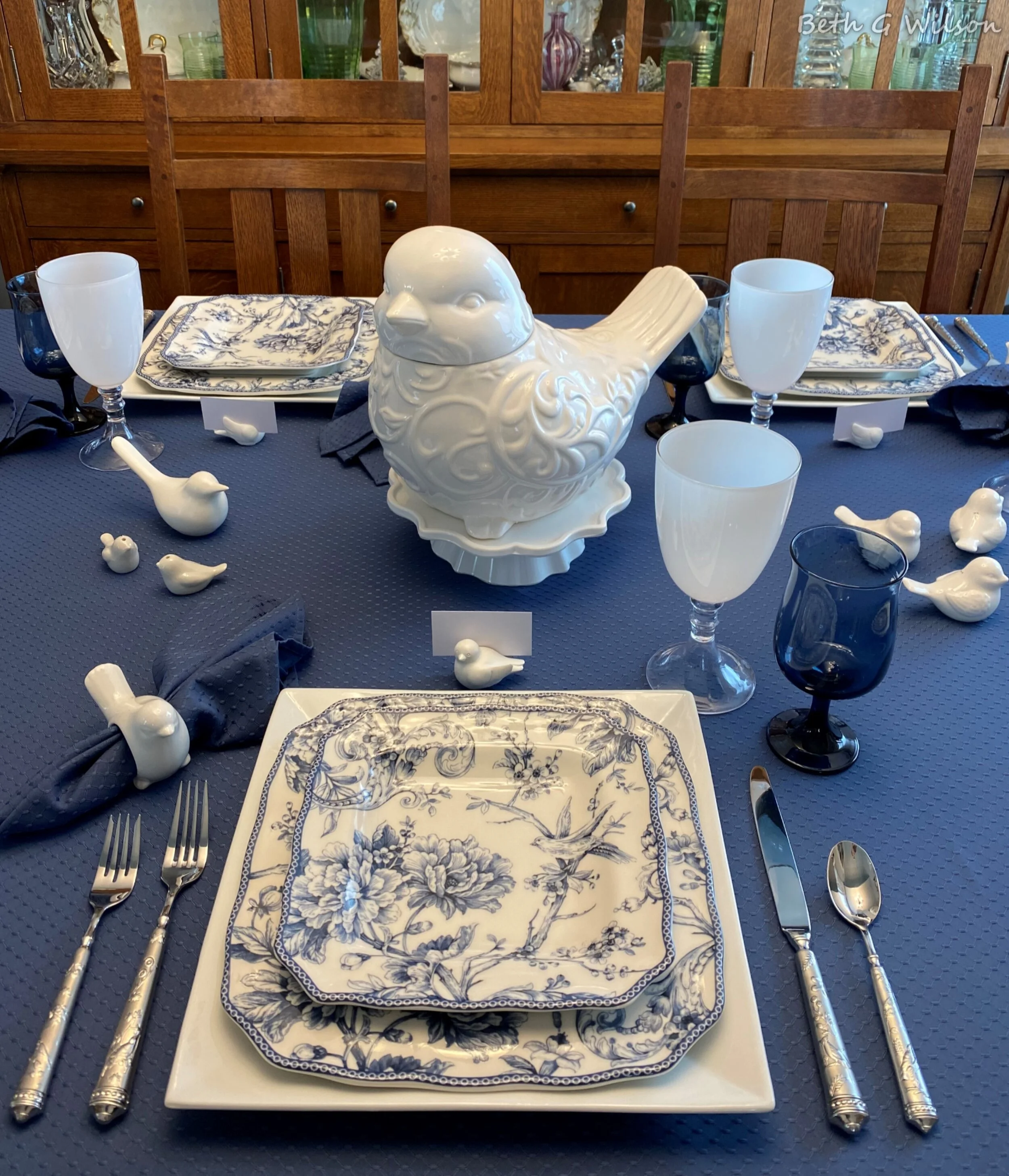 Birds on a Spring Tablescape — Whispers of the Heart