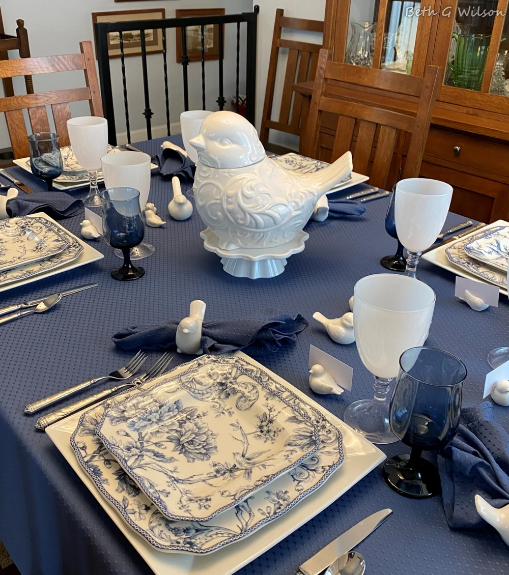 Birds on a Spring Tablescape — Whispers of the Heart