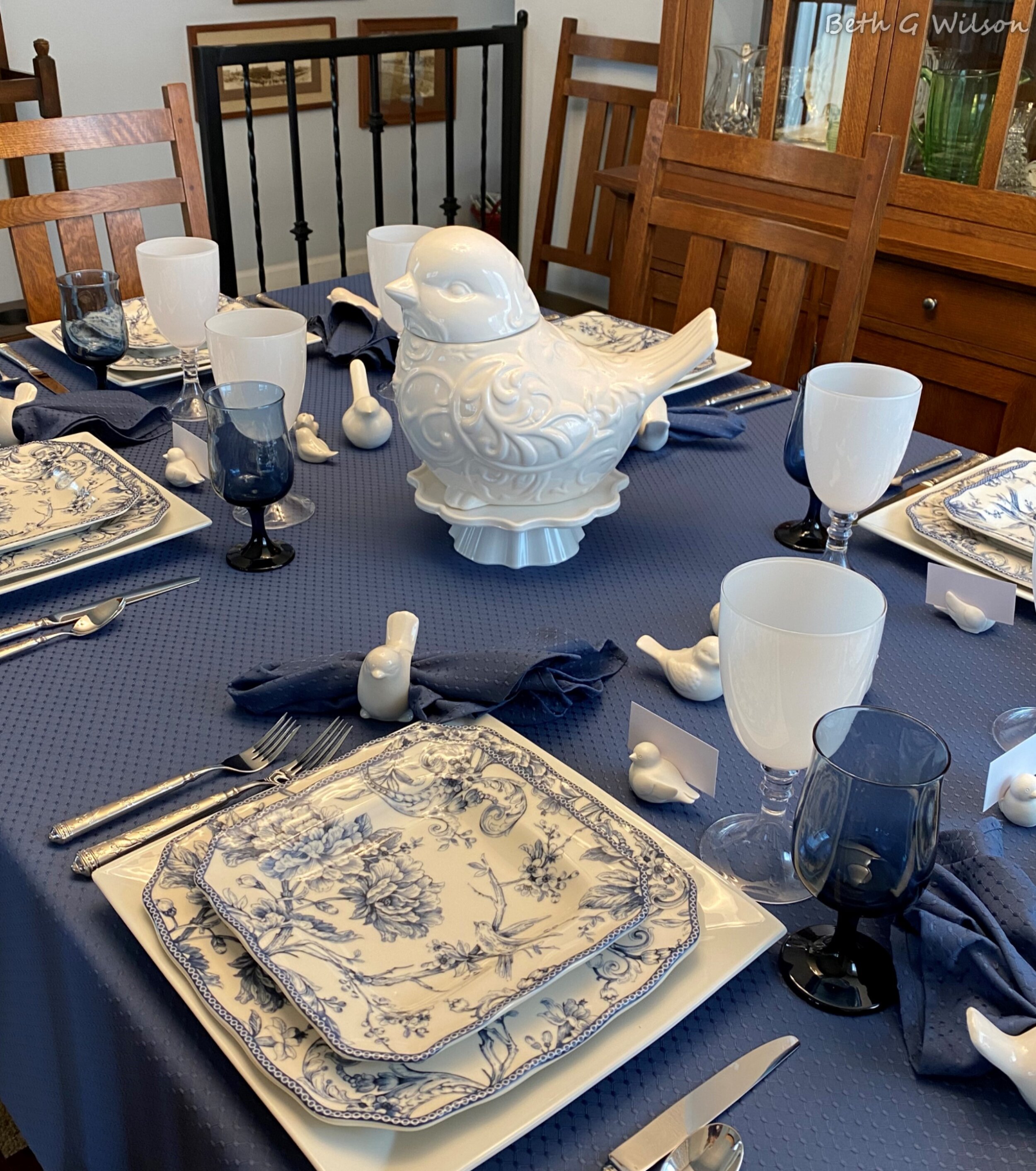 Birds on a Spring Tablescape — Whispers of the Heart