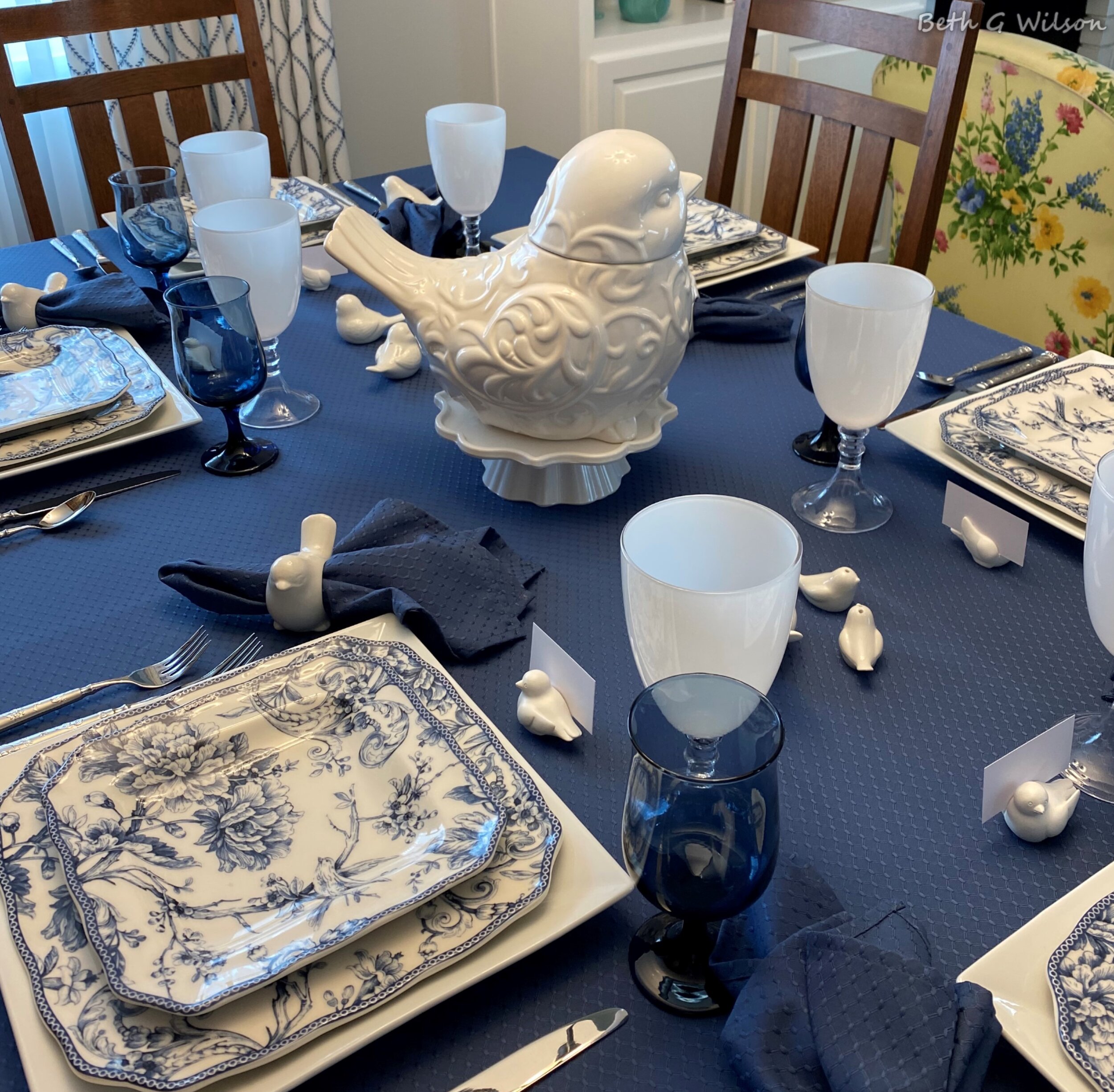 Birds on a Spring Tablescape — Whispers of the Heart