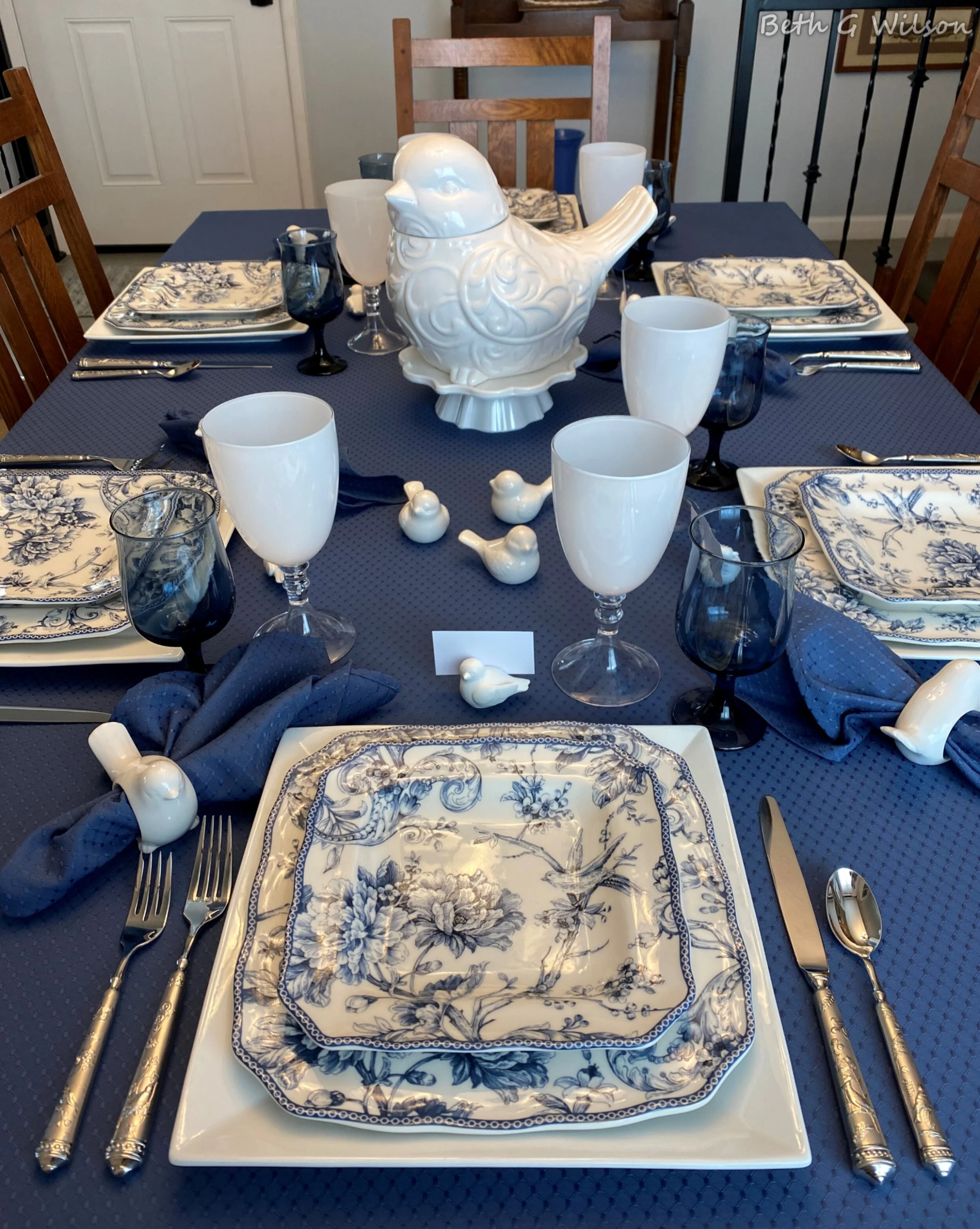 Birds on a Spring Tablescape — Whispers of the Heart