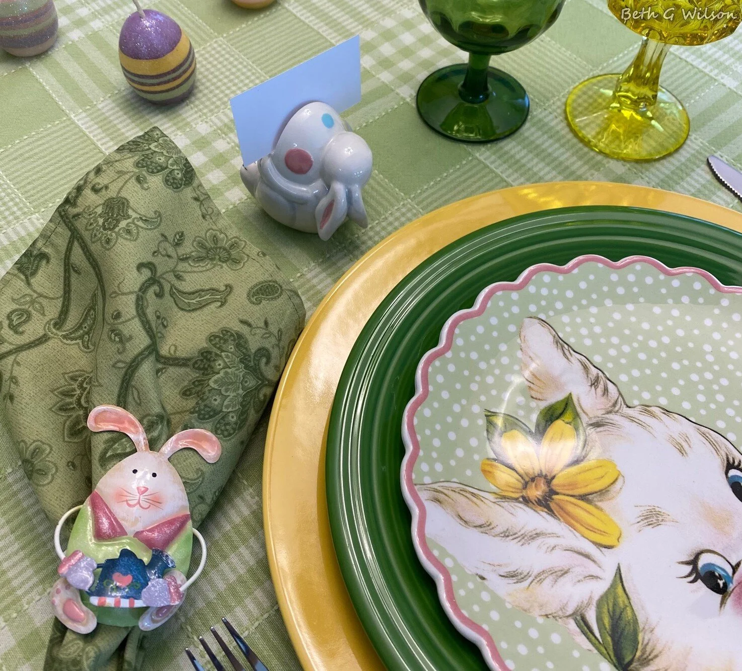 Bunnies and Chicks on an Easter Tablescape — Whispers of the Heart