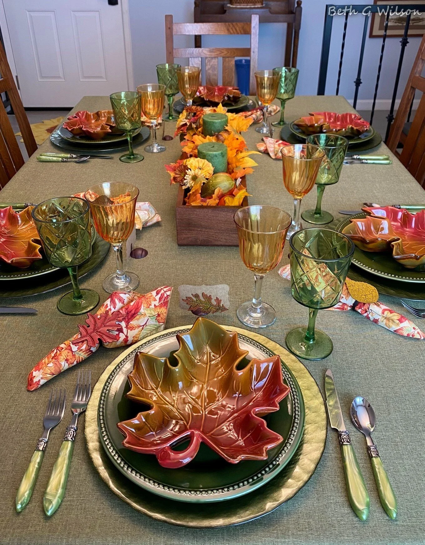Leaves on a Fall Tablescape — Whispers of the Heart