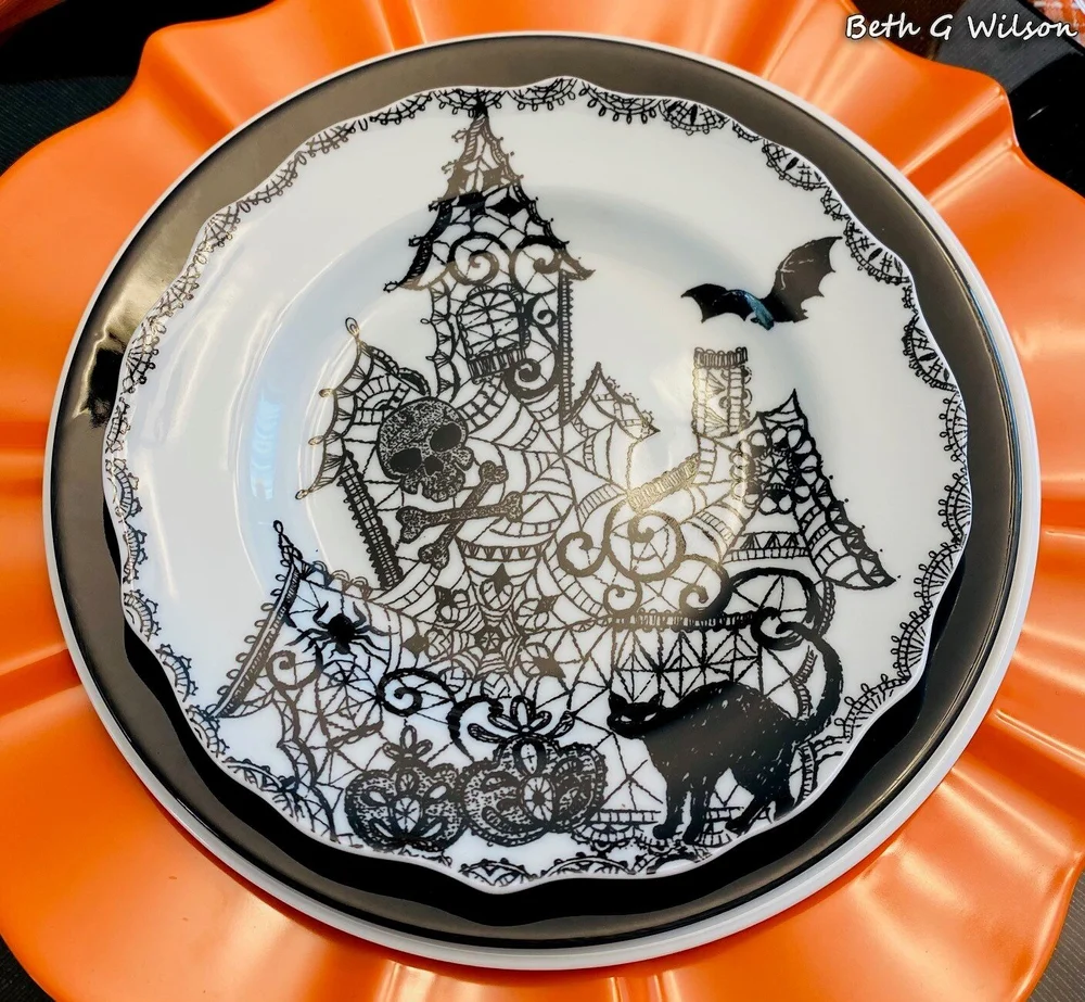 Haunted Houses on a Halloween Tablescape — Whispers of the Heart