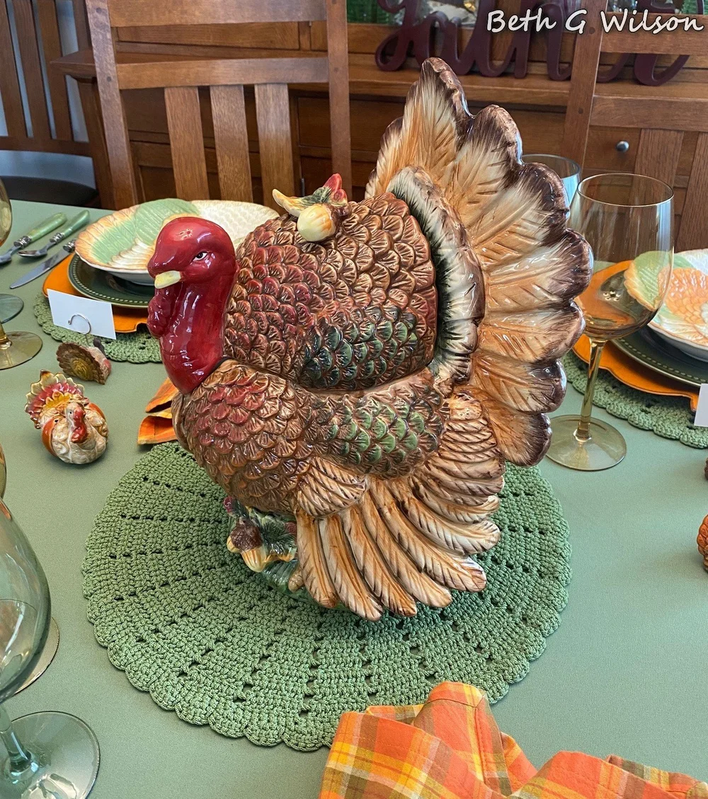 A Tablescape for Thanksgiving Turkey Soup — Whispers of the Heart