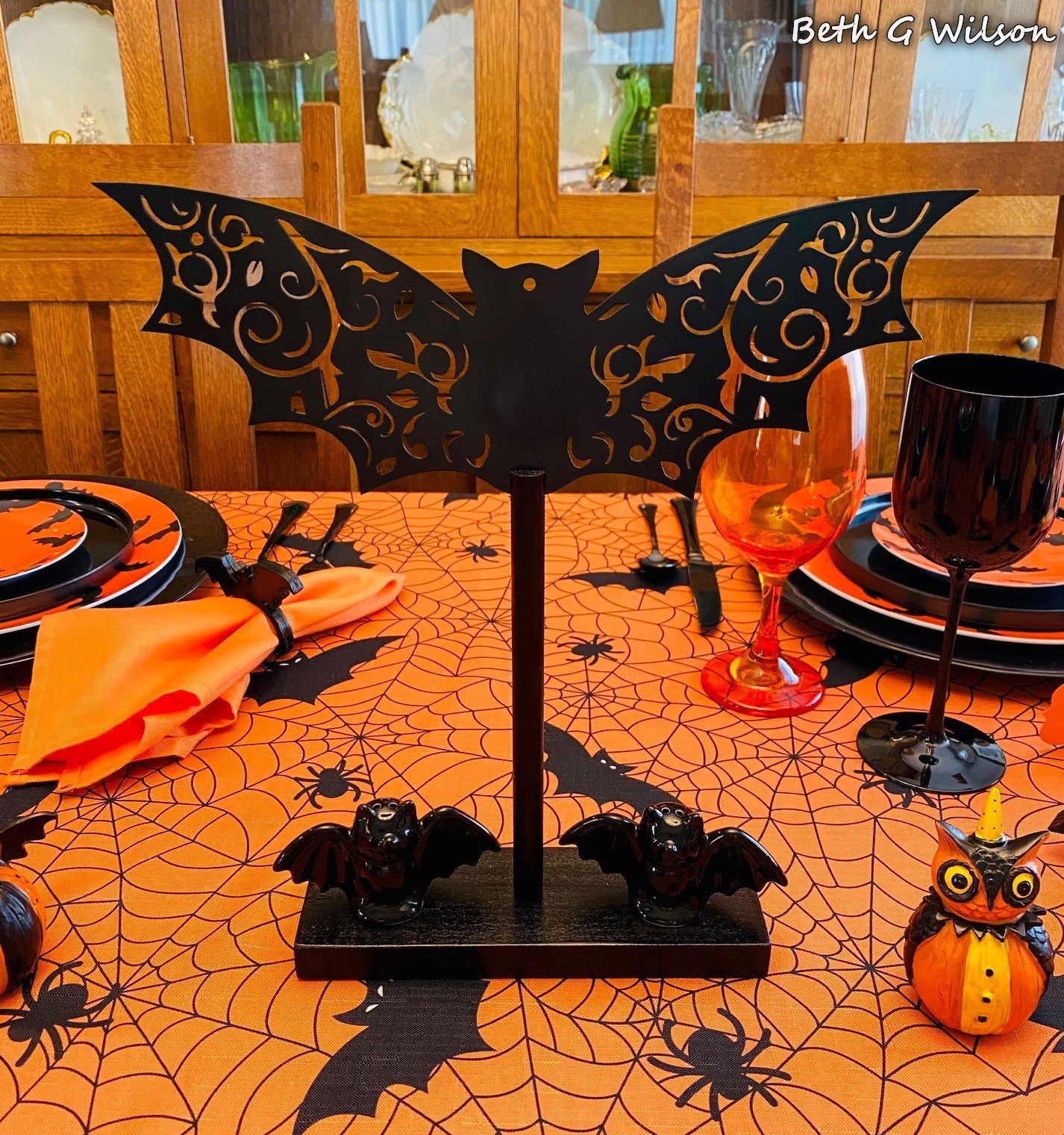 Bats on a Halloween Tablescape — Whispers of the Heart