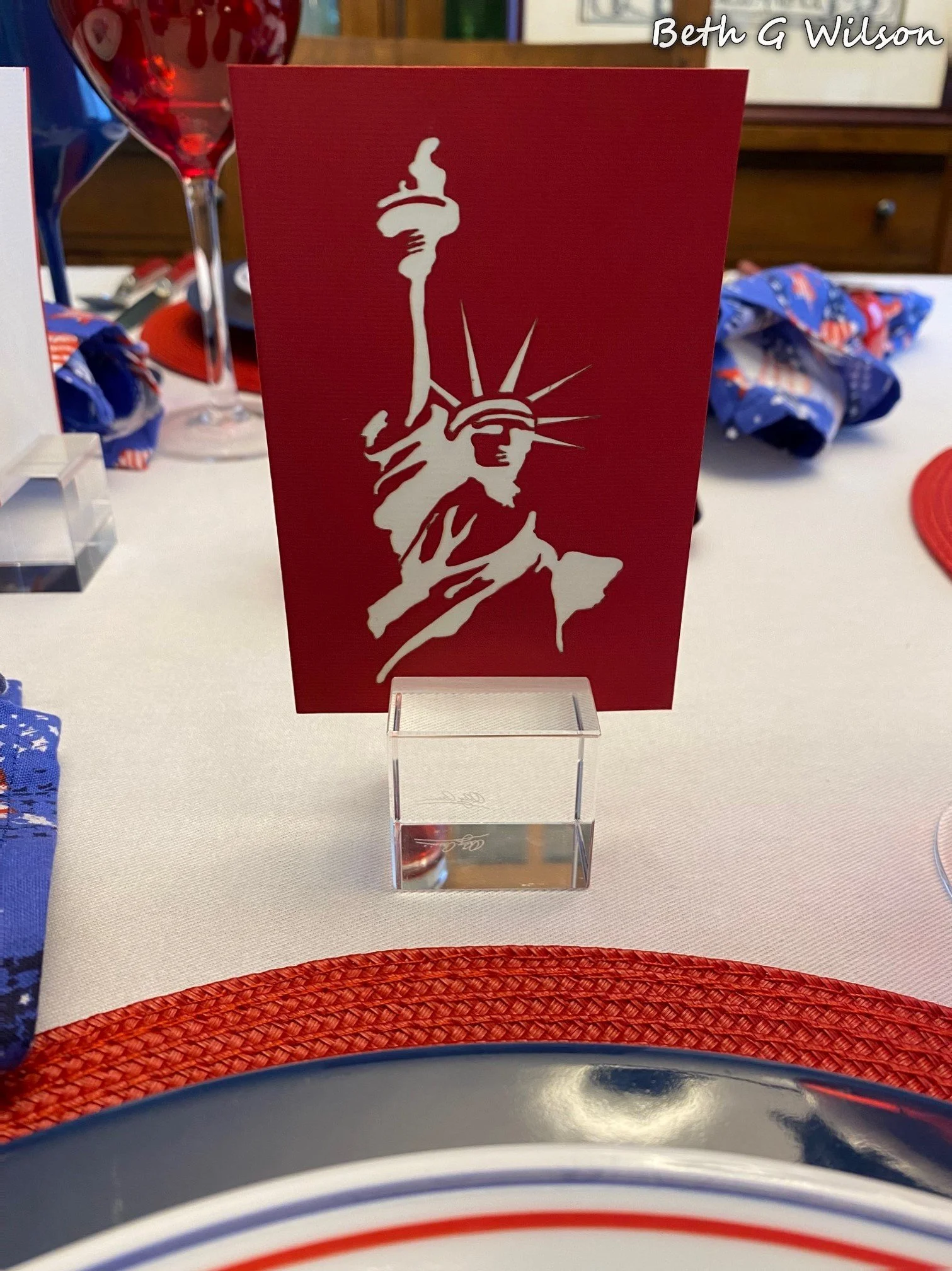 Lady Liberty on a 4th of July Tablescape — Whispers of the Heart