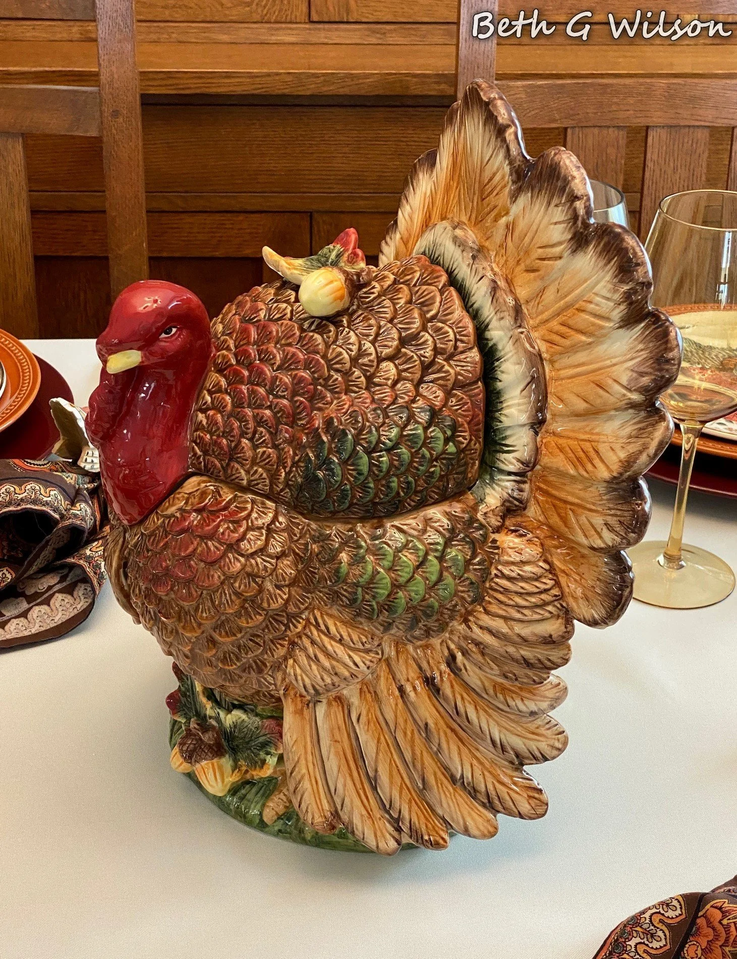 A Turkey on the Thanksgiving Tablescape — Whispers of the Heart