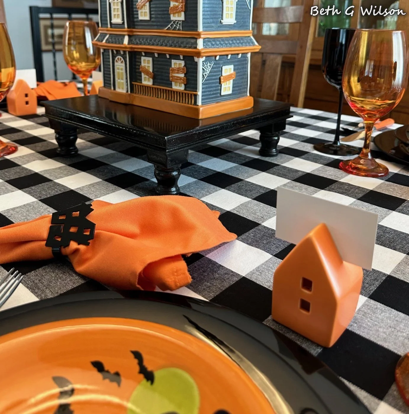 Haunted Houses on a Halloween Tablescape — Whispers of the Heart