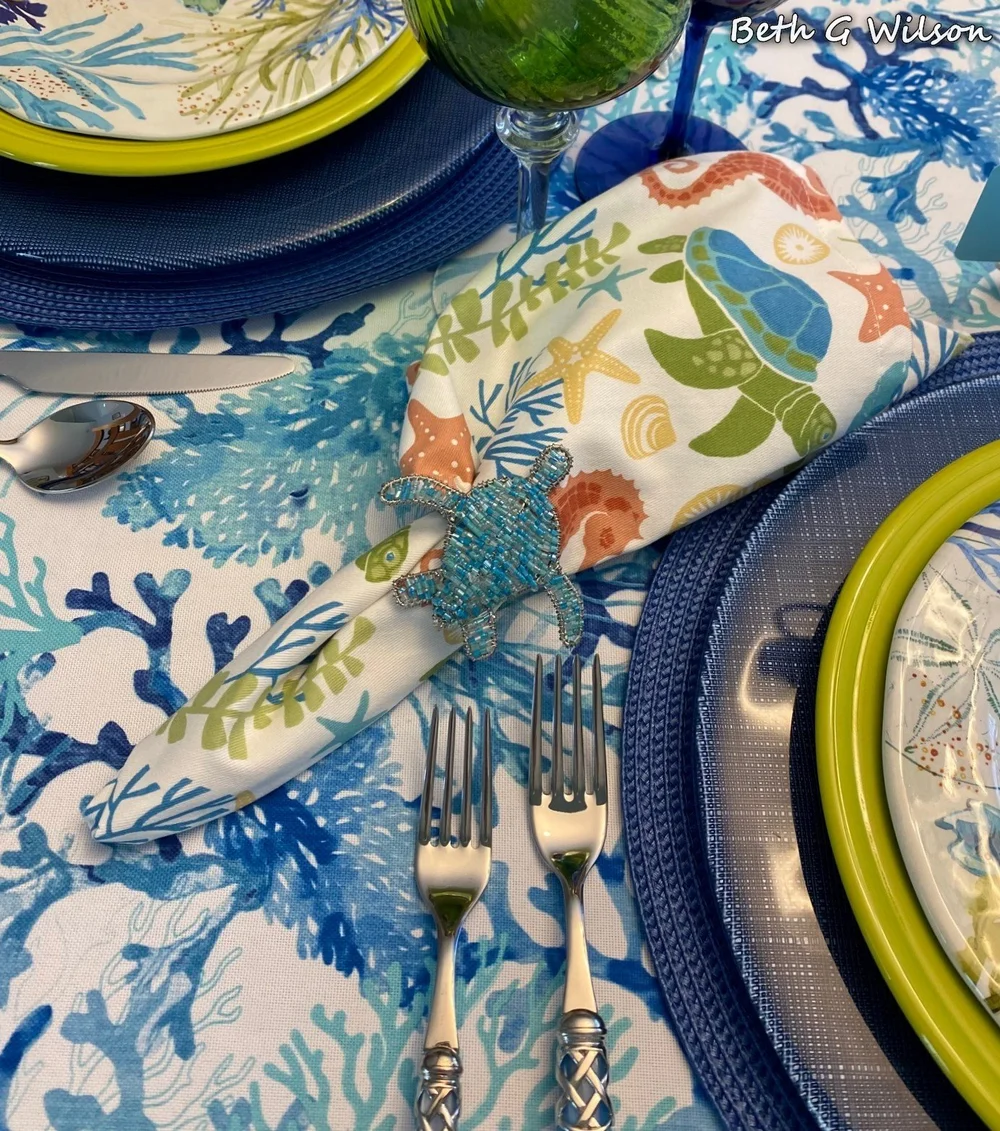 Sea Turtles on a Spring Tablescape — Whispers of the Heart