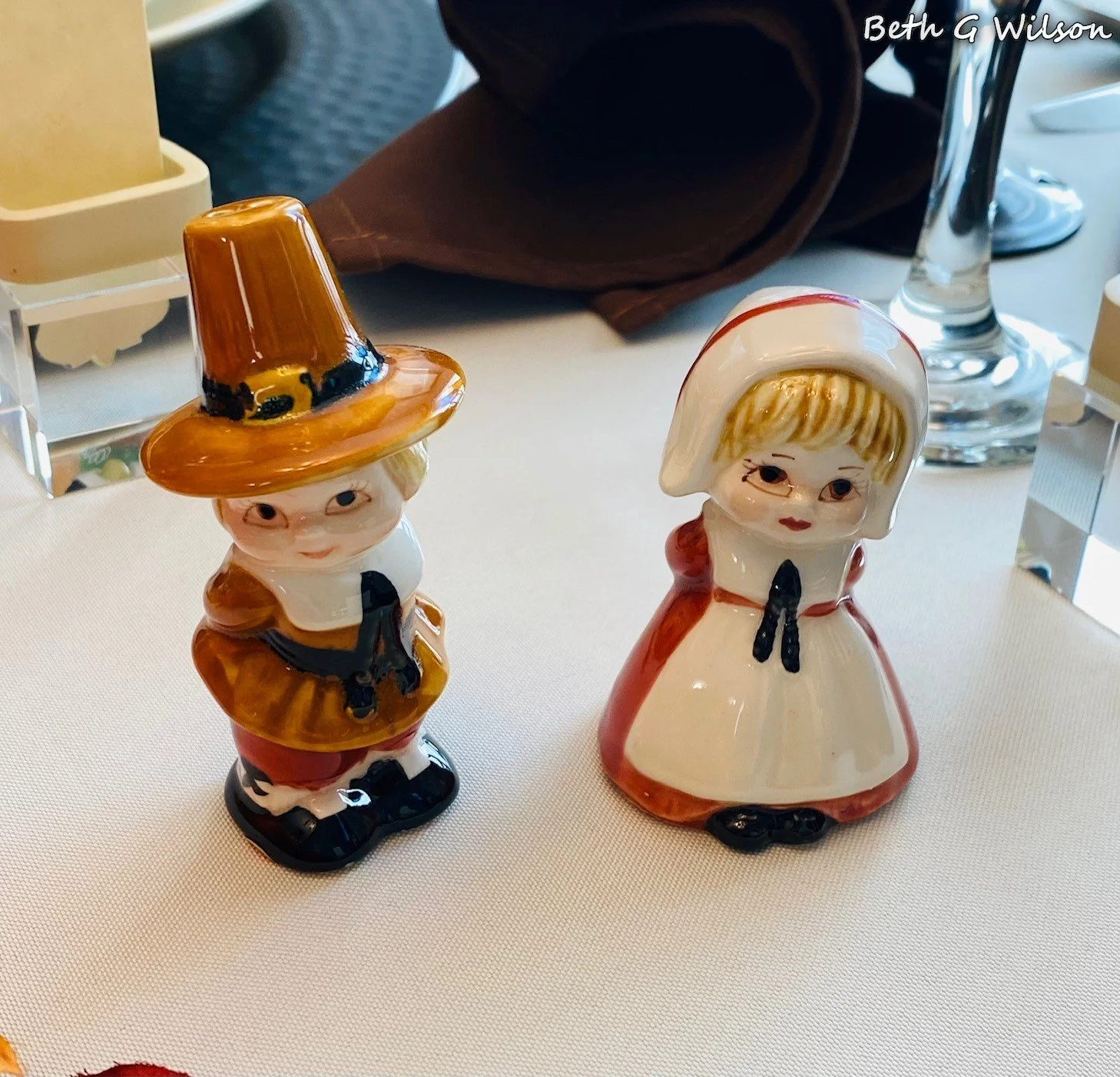 Pilgrims on a Thanksgiving Tablescape — Whispers of the Heart