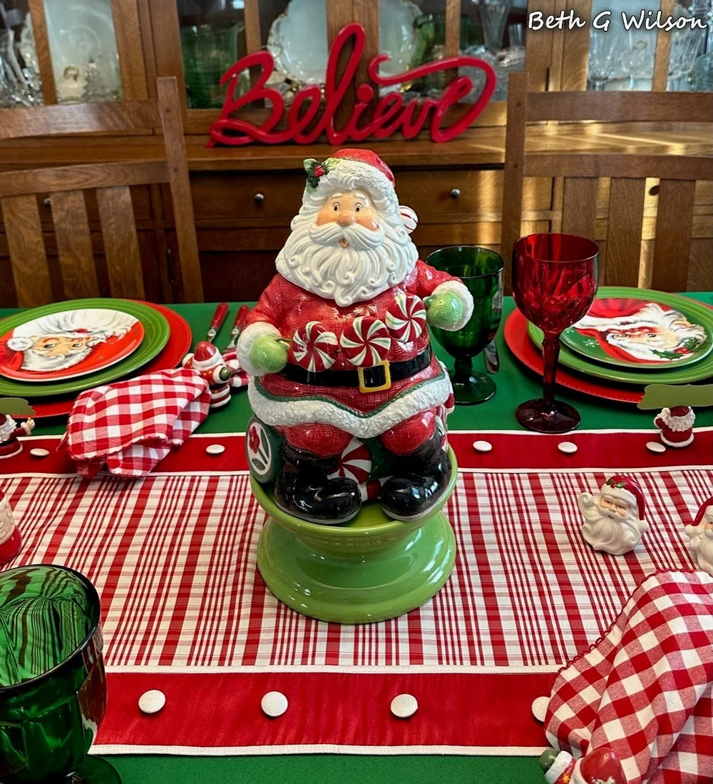 Santa on a Christmas Tablescape — Whispers of the Heart