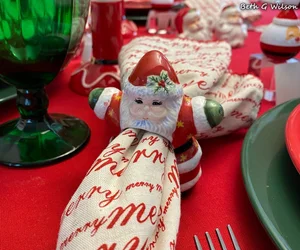 Santa on a Christmas Tablescape — Whispers of the Heart