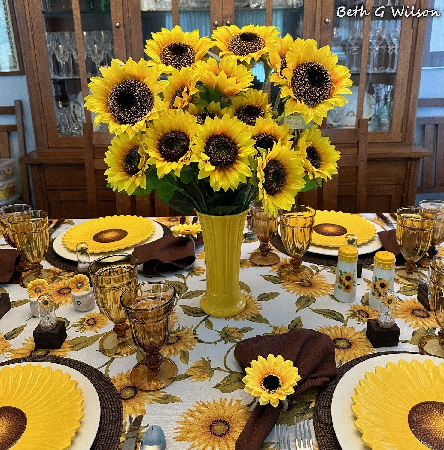 A Fall Sunflower Tablescape — Whispers of the Heart
