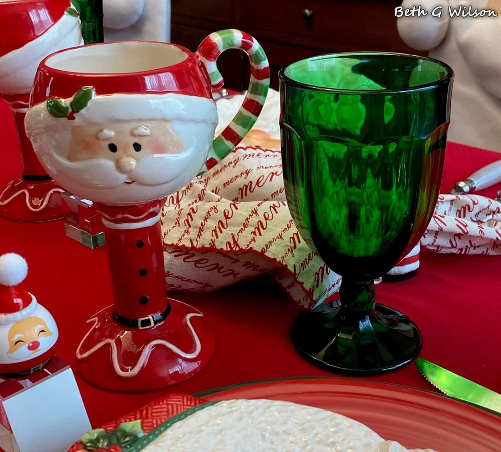 Santa on a Christmas Tablescape — Whispers of the Heart