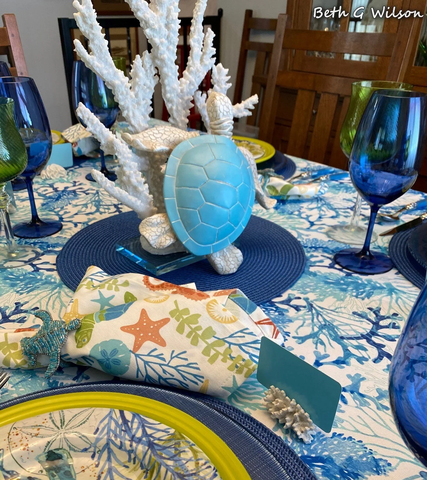 Sea Turtles on a Spring Tablescape — Whispers of the Heart