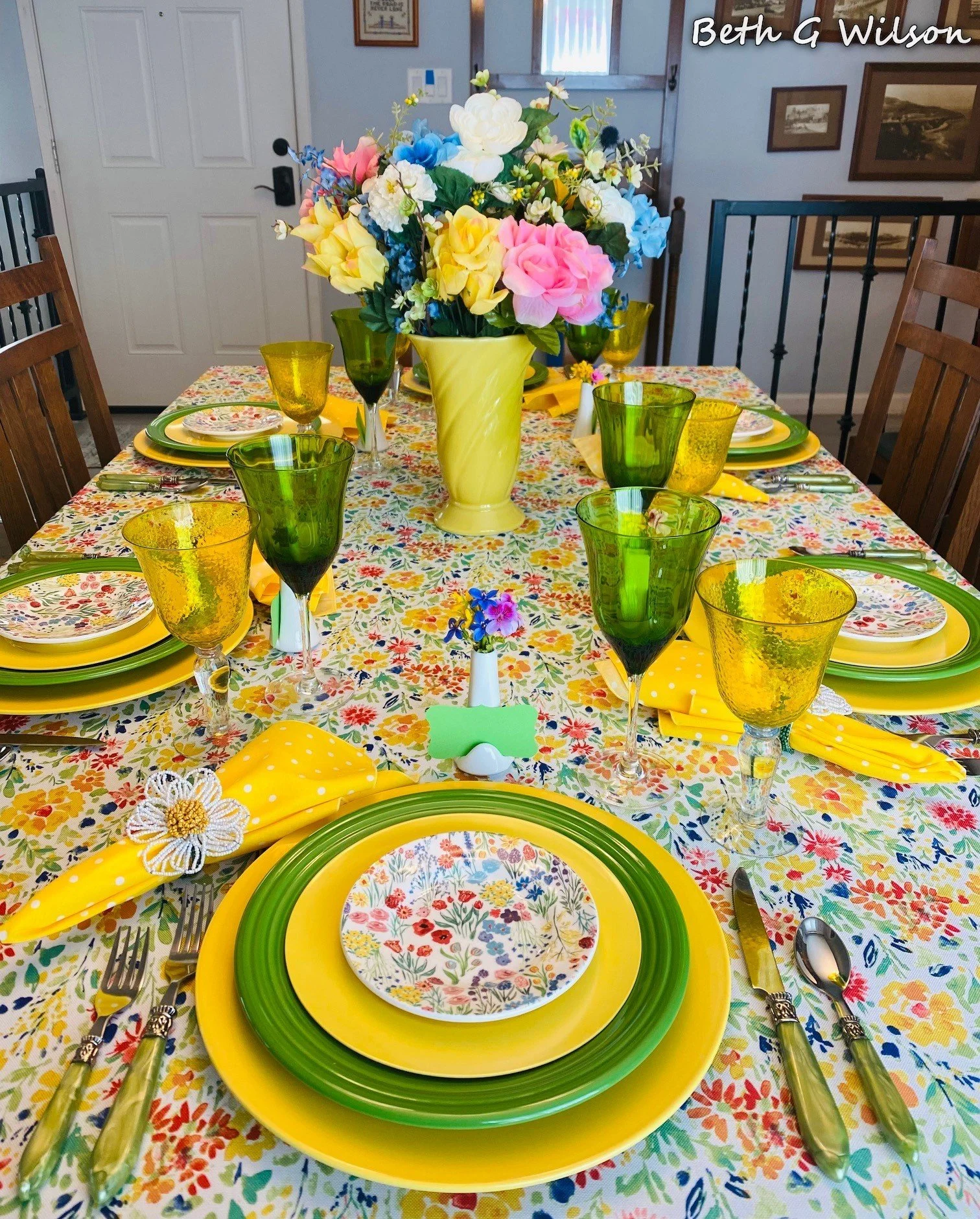 Flowers on a Spring Tablescape — Whispers of the Heart