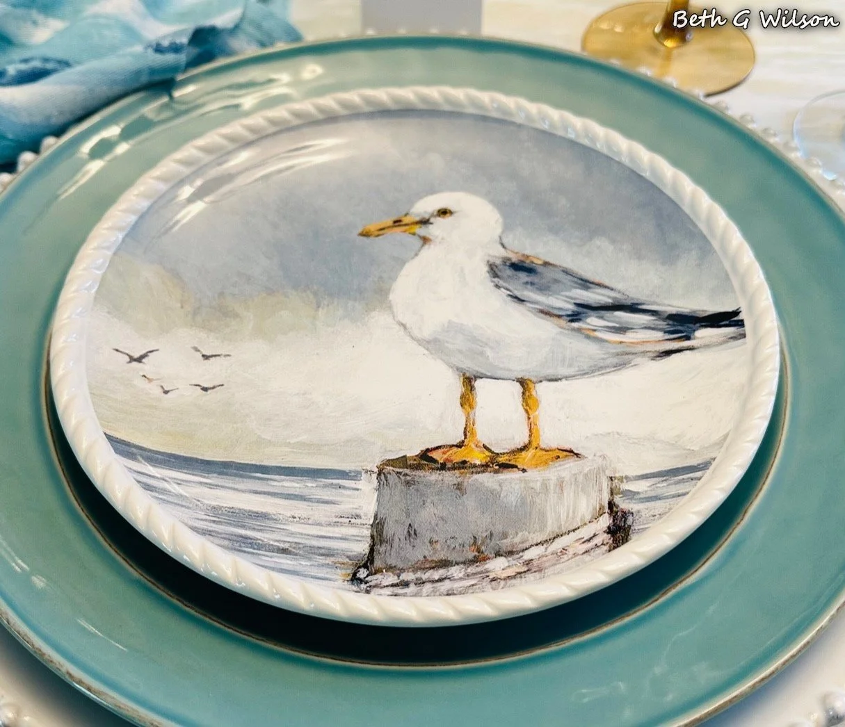 Shorebirds on a Summer Tablescape — Whispers of the Heart