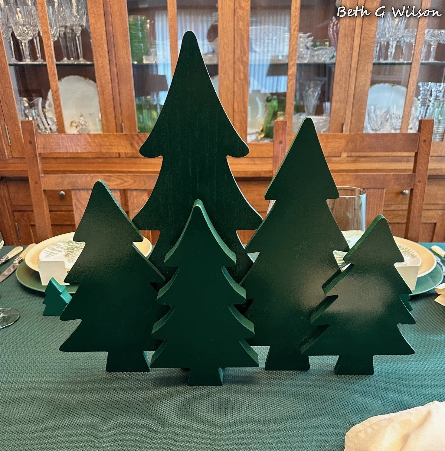 Pine Trees on a Winter Tablescape — Whispers of the Heart