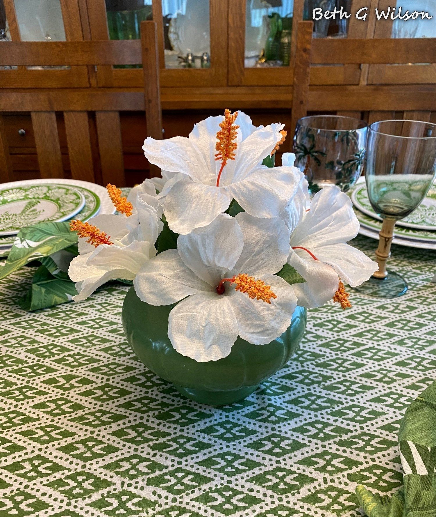 Palm Trees on a Summer Tablescape — Whispers of the Heart