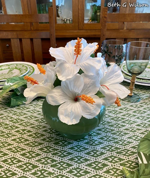 Palm Trees on a Summer Tablescape — Whispers of the Heart