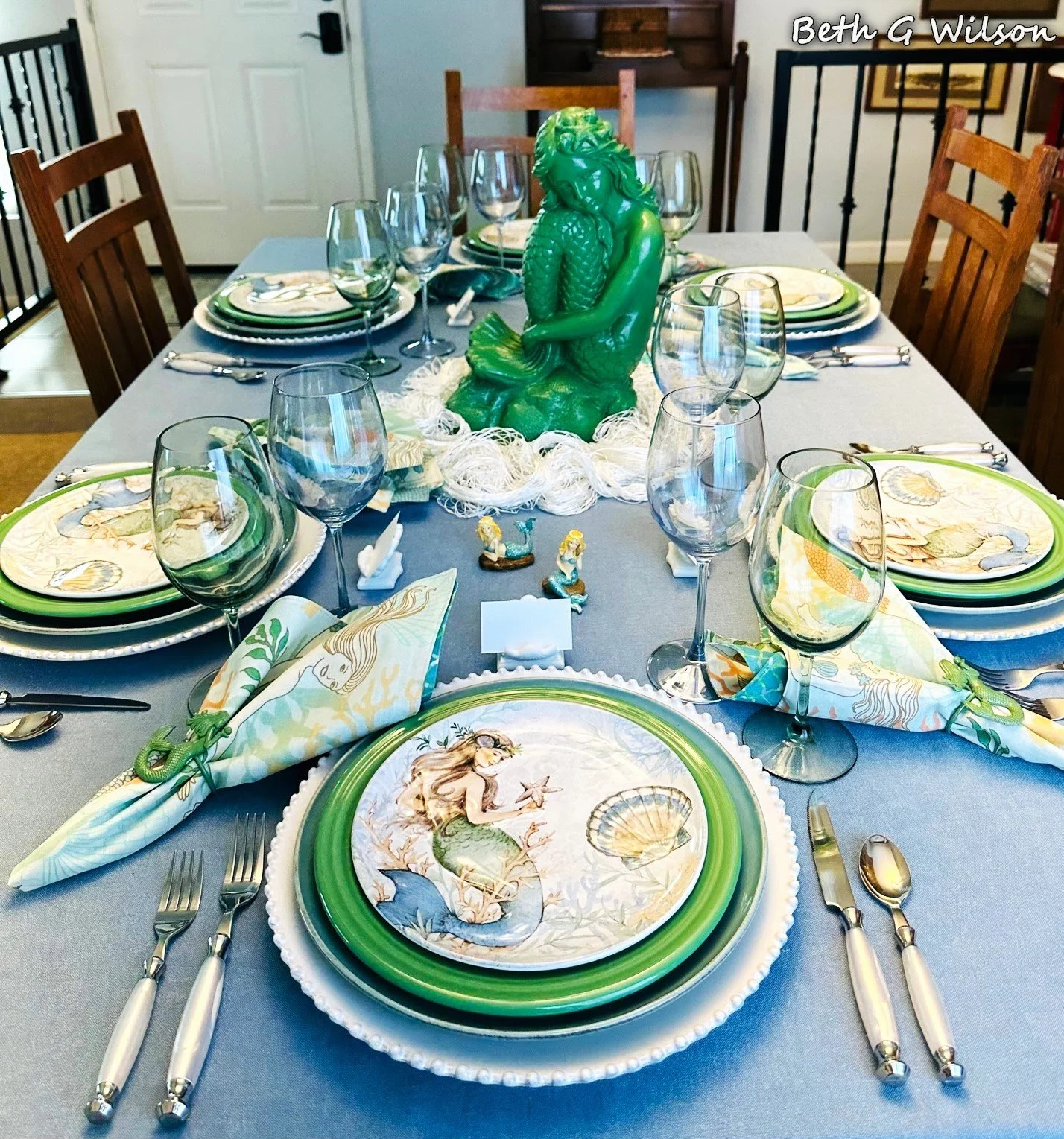 Mermaids on a Summer Tablescape — Whispers of the Heart