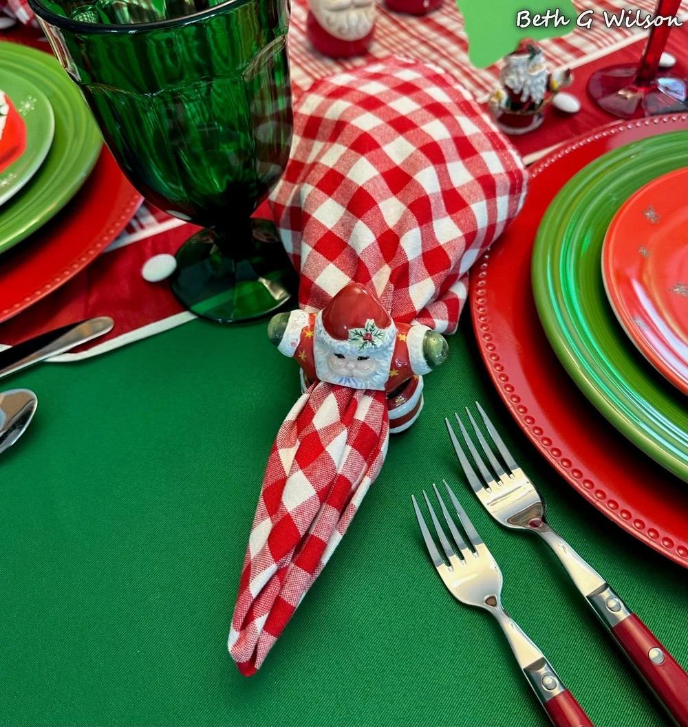 Santa on a Christmas Tablescape — Whispers of the Heart