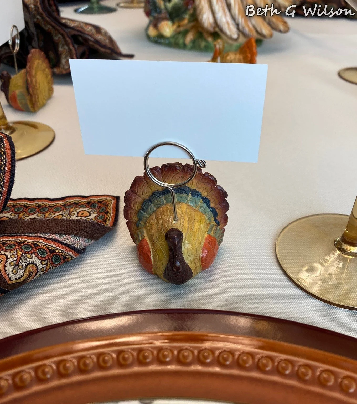 A Turkey on the Thanksgiving Tablescape — Whispers of the Heart