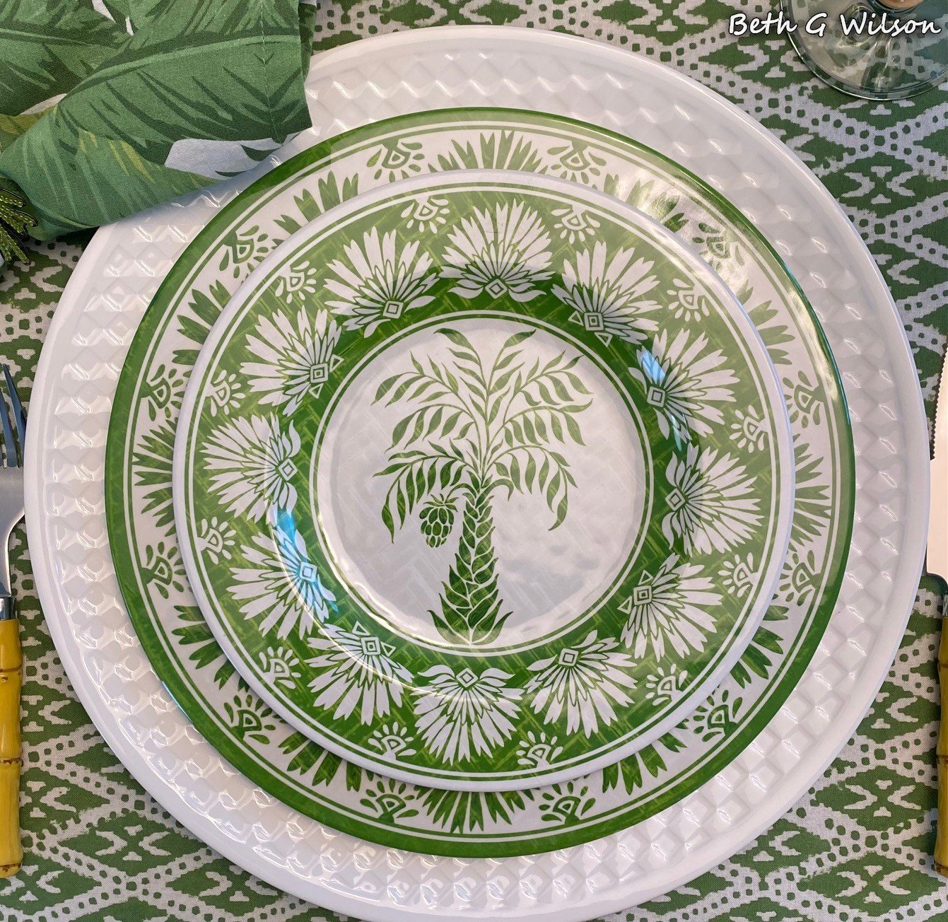 Palm Trees on a Summer Tablescape — Whispers of the Heart