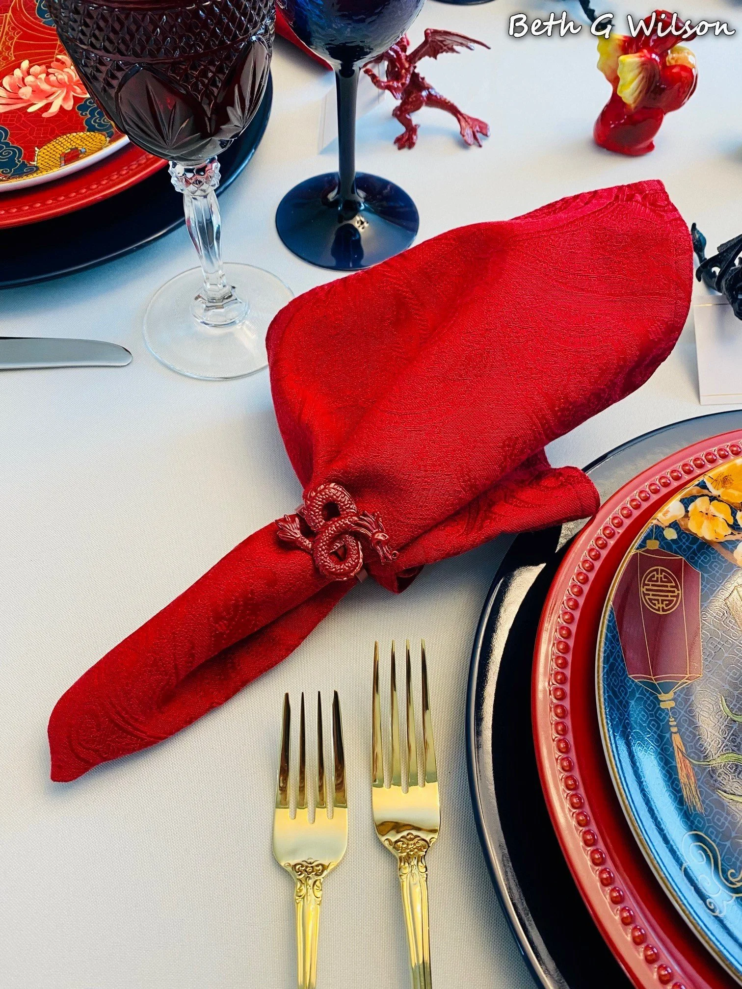 Dragons on a Chinese Year of the Dragon Tablescape — Whispers of the Heart