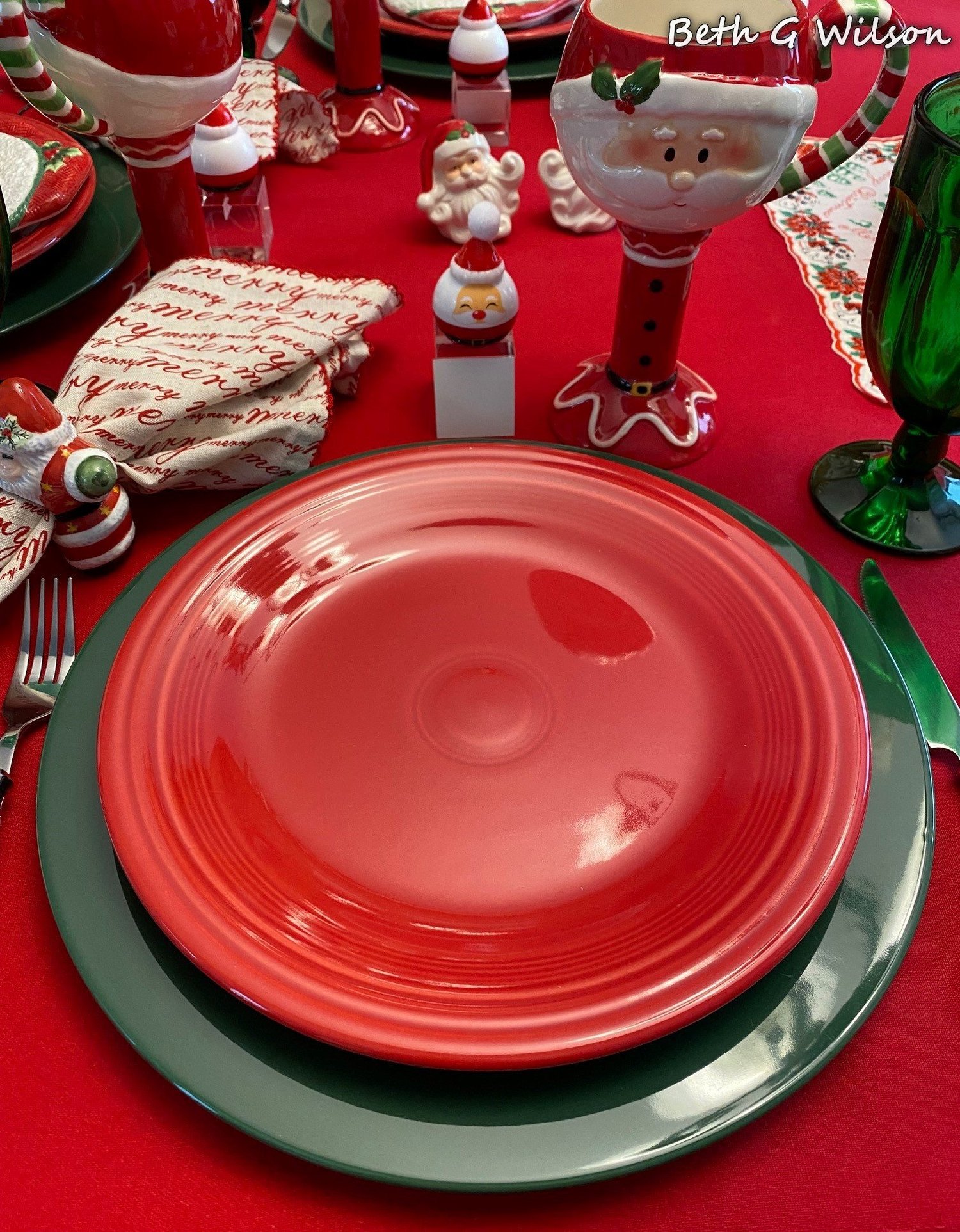 Santa on a Christmas Tablescape — Whispers of the Heart