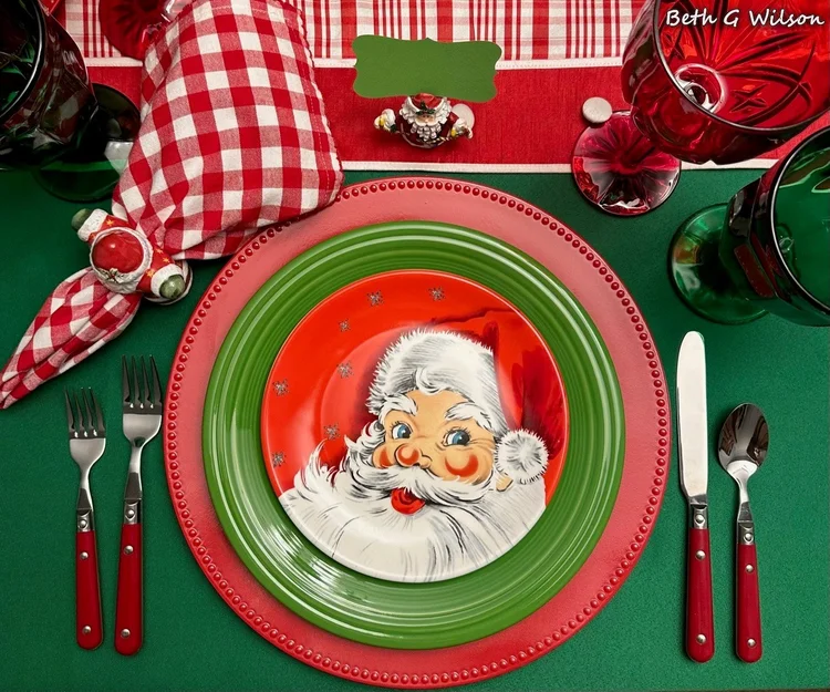 Santa on a Christmas Tablescape — Whispers of the Heart