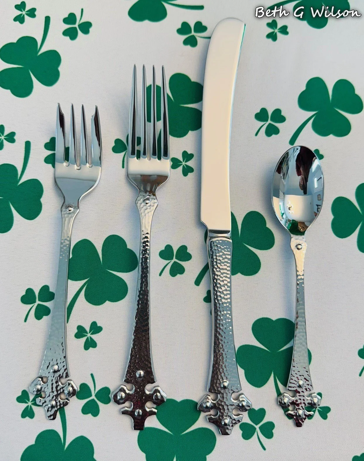 Shamrocks on a St. Patrick's Day Tablescape — Whispers of the Heart