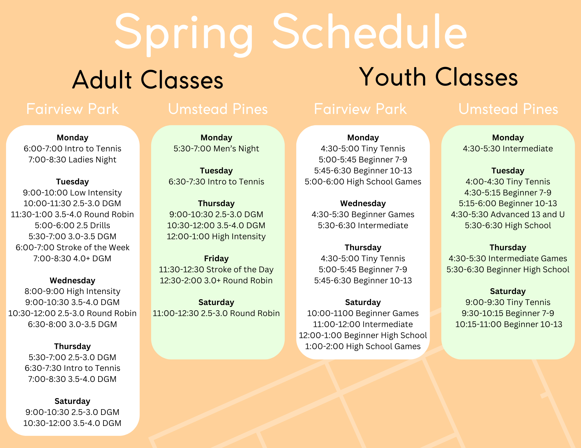 Welcome Umstead Pines members! — Orange Tennis Club