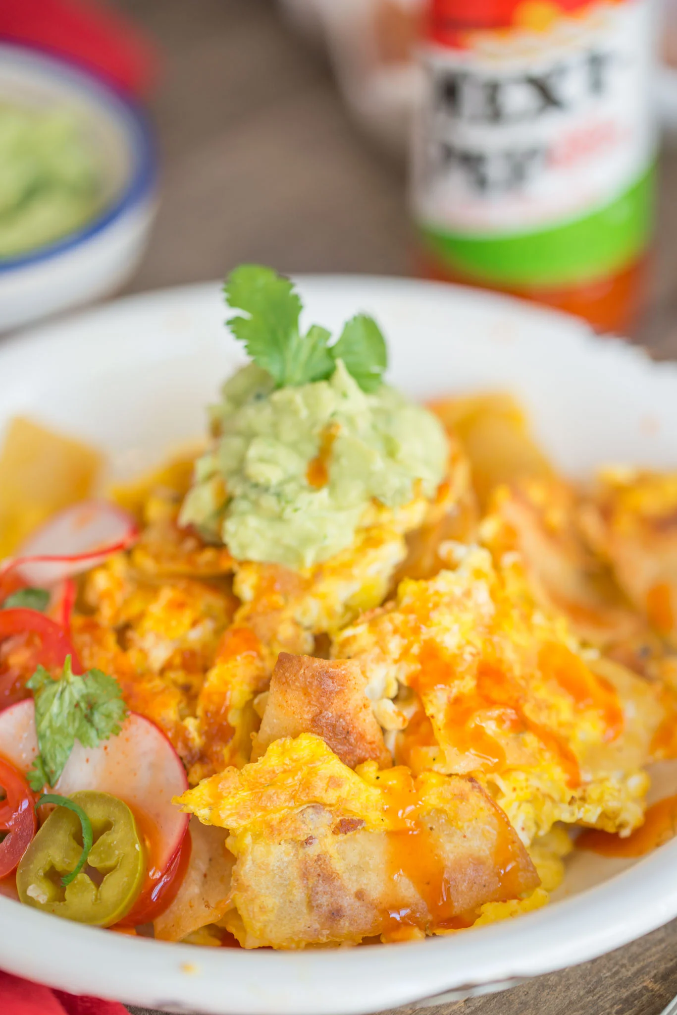 Tortilla & Egg Scramble with Garlic Guacamole & Fresh Salsa — Mixed ...