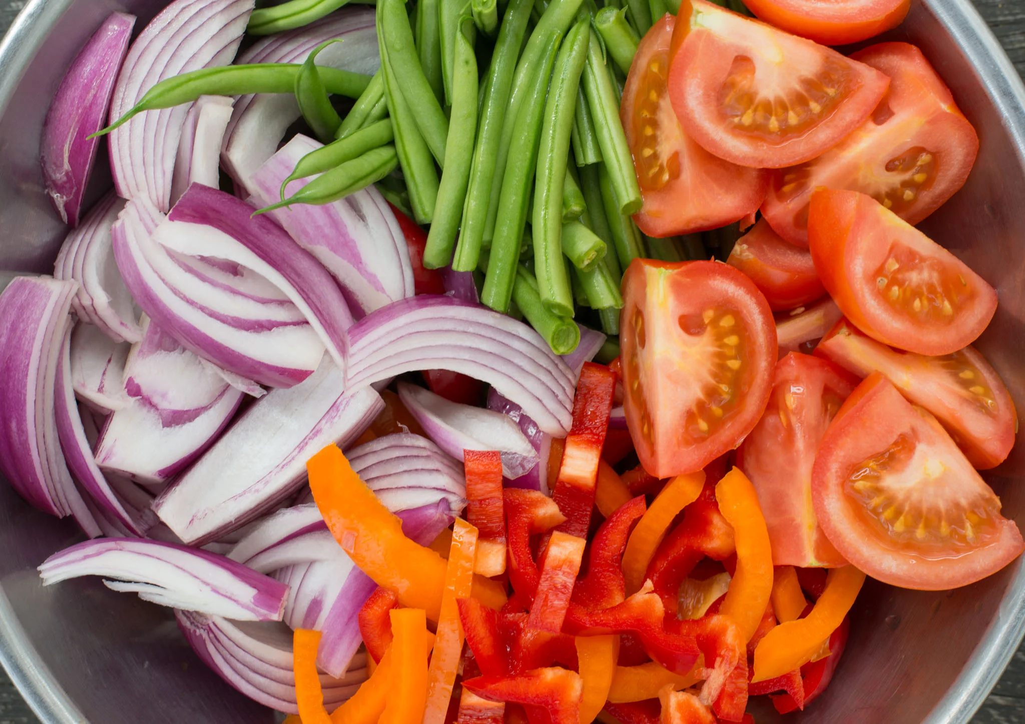 Peruvian Veggie Saltado with Aji Verde (Green Sauce) — Mixed & Measured