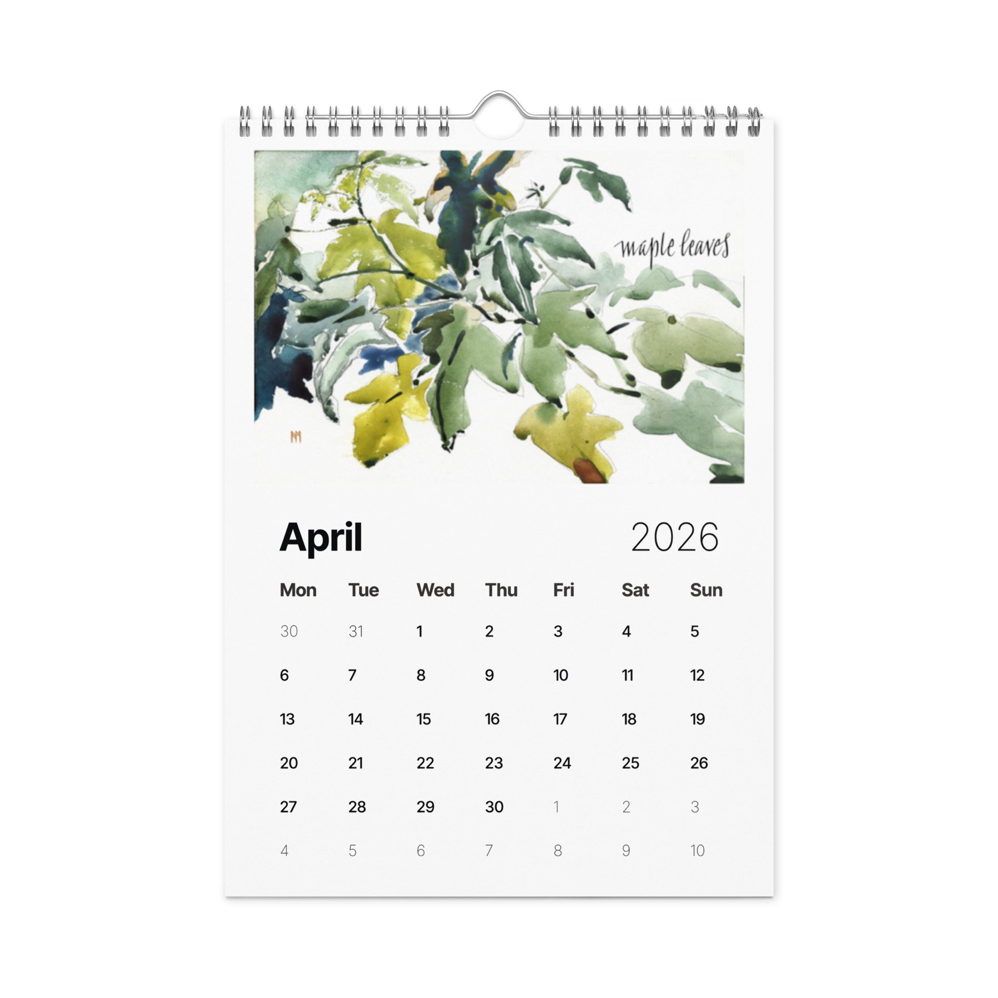 Floral Wall Calendar I - Watercolors by Ann Miller (2026) — Ann Miller