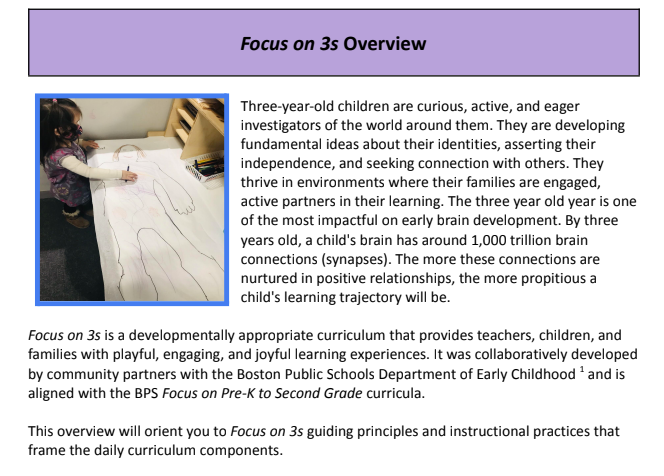 Focus on 3s — Focus on Early Learning