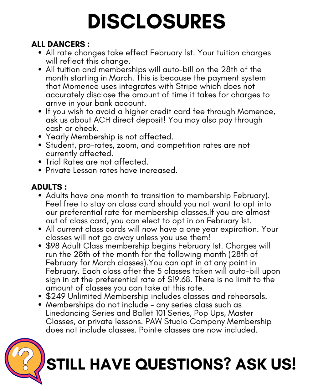 SCHEDULE — Performing Arts Workshop