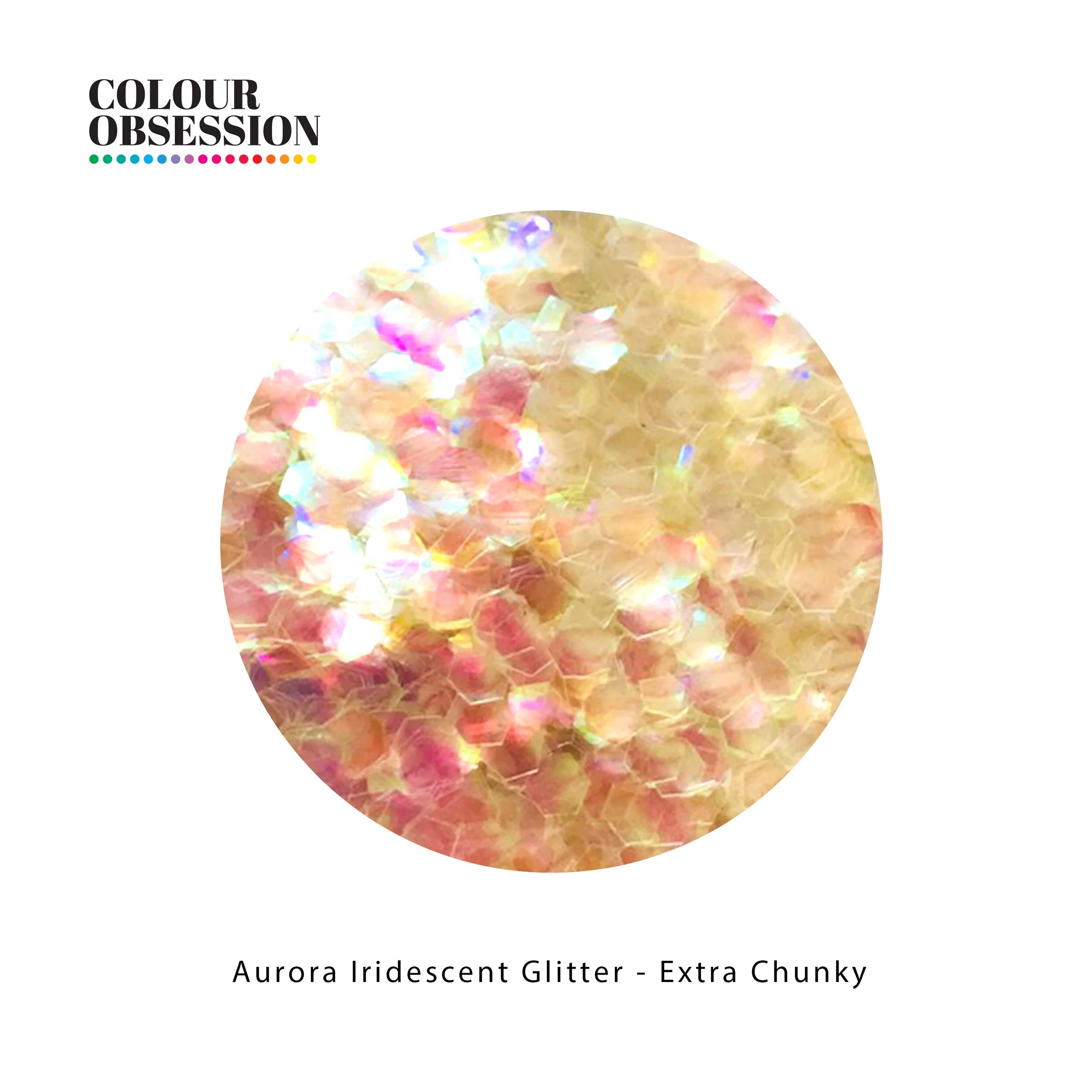 Mermaid Scales Iridescent Glitter No. 2 - Mixed Hexagons — Colour Obsession