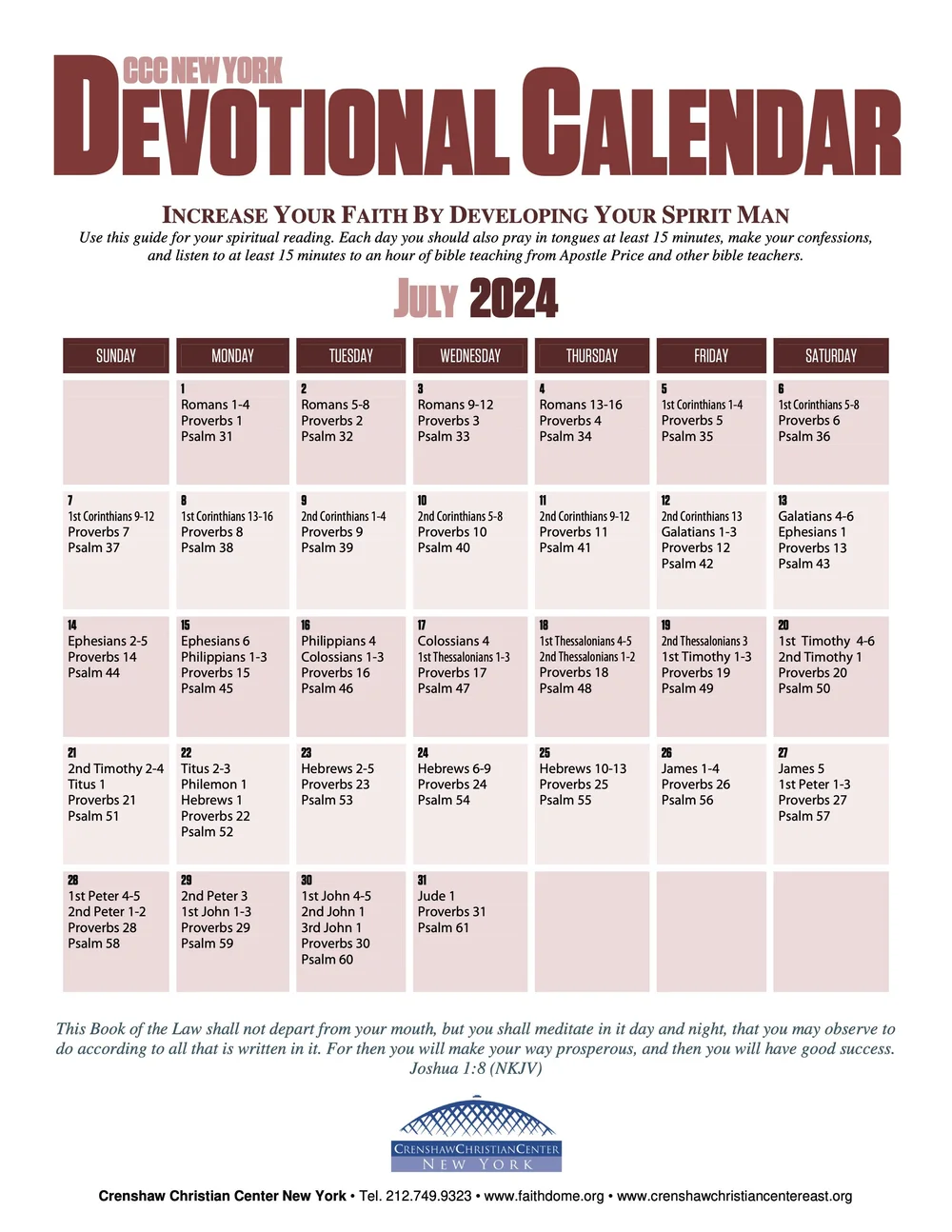 Calendars — Crenshaw Christian Center New York