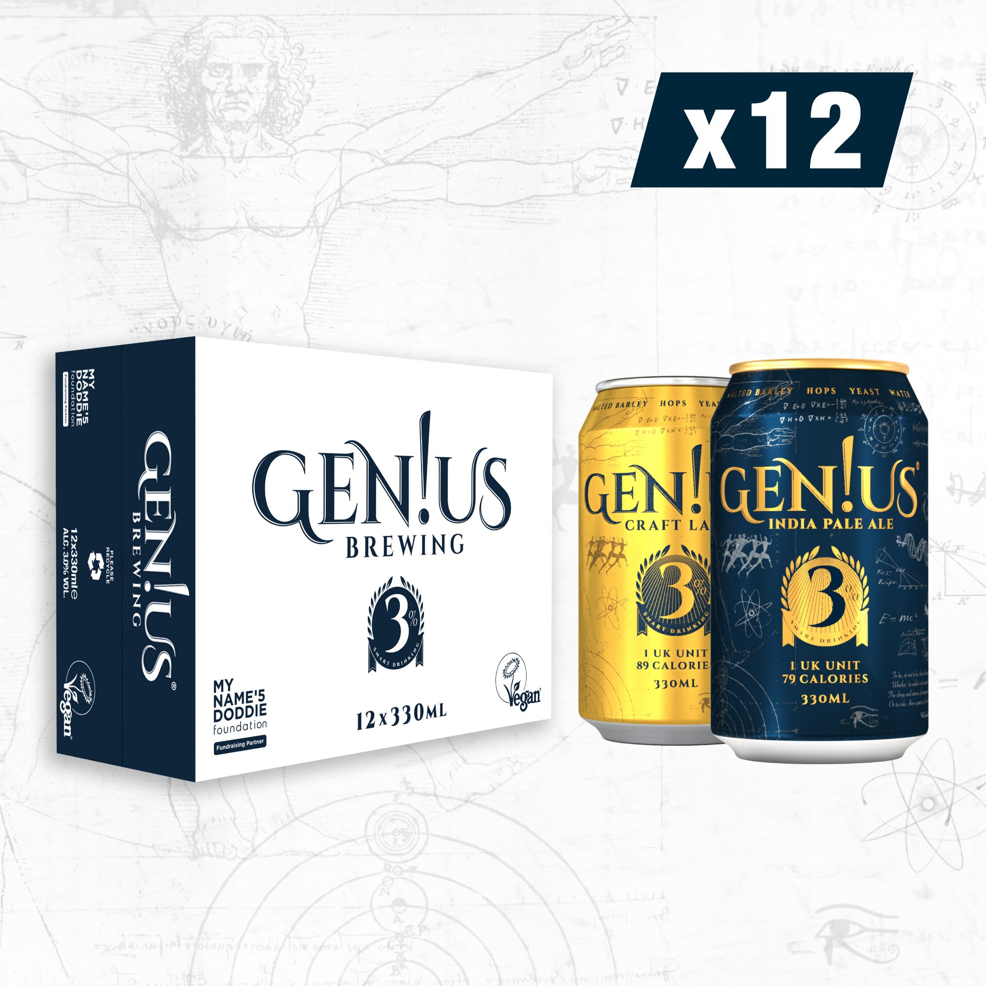 Buy Genius Brewing Mixed 12 Pack Craft Lager & IPA 12 pack - Beer gift ...