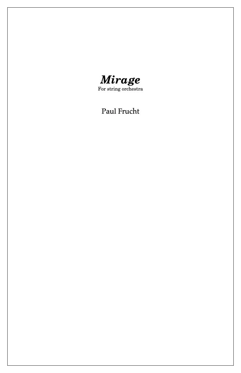 Music Catalog — Paul Frucht