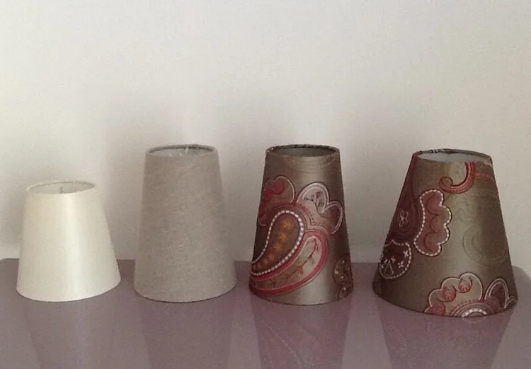 Small Candle Clip Lampshades and Mini Lamp shades — Feature-Lighting.co.uk